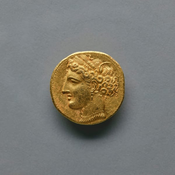 Trihemistater with Tanit, goddess of Carthage | Louvre Abu Dhabi